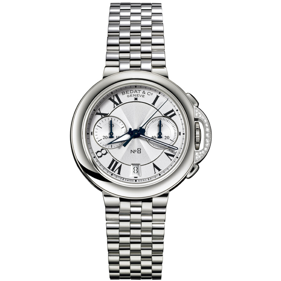 Bedat No. 8 Silver Dial Chronograph Stainless Steel Unisex Watch 830. ...