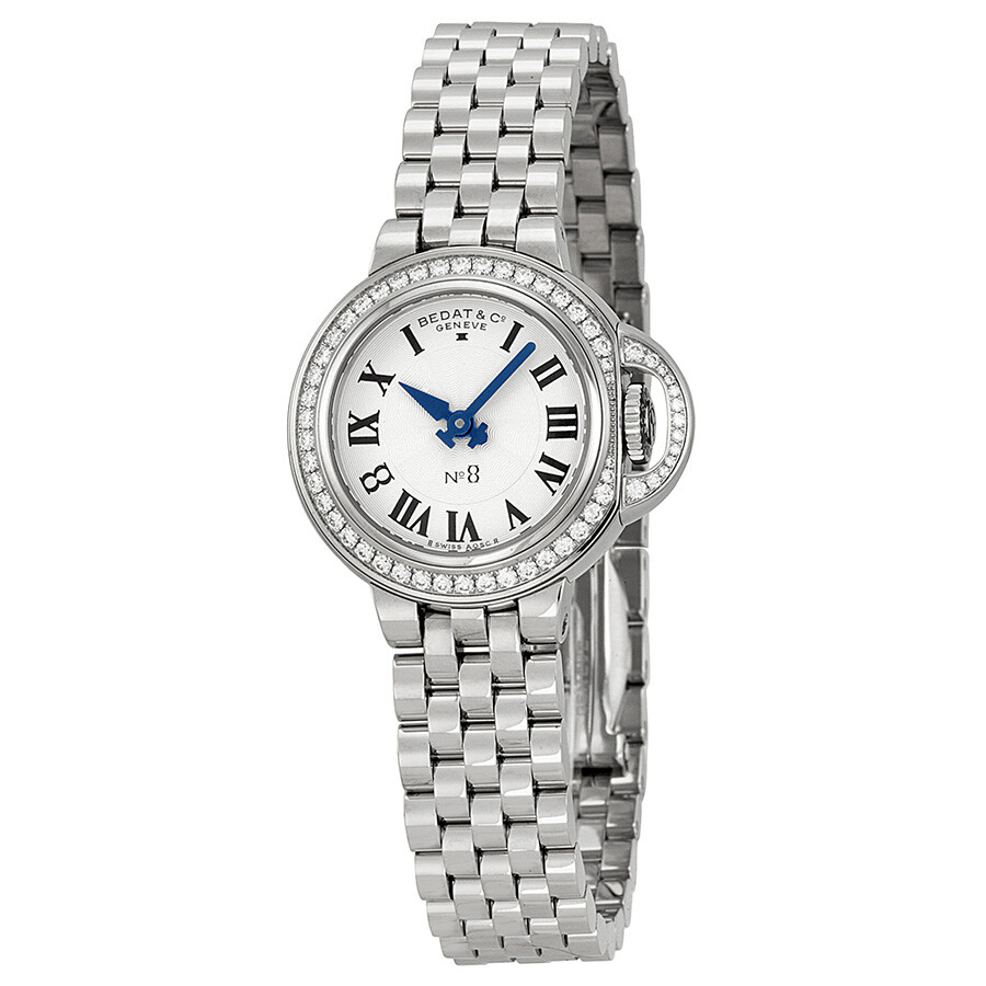 Bedat No. 8 Silver Dial Stainless Steel Diamond Ladies Watch 827.041. ...