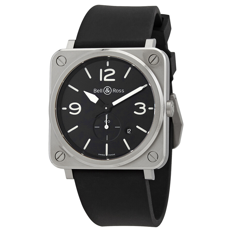 Bell And Ross BRS-BLC-ST Quartz Black Dial Men's Watch BRS-BLC-ST/SRB ...