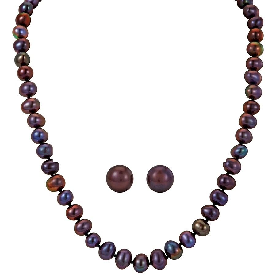 Bella Pearl Black Freshwater Pearl Boxed Jewelry Set SET-J - Fado.vn