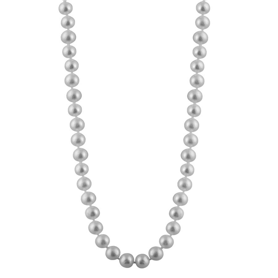 Bella Pearl Single Strand Grey Freshwater Pearl 20" Necklace FWR6-20G ...