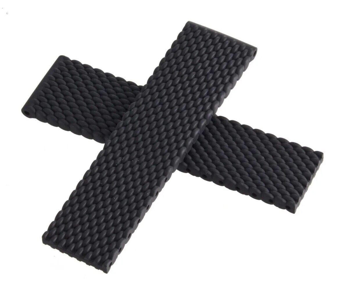 Breitling Black Mesh Rubber Strap 24mm 256S - Watches - Jomashop