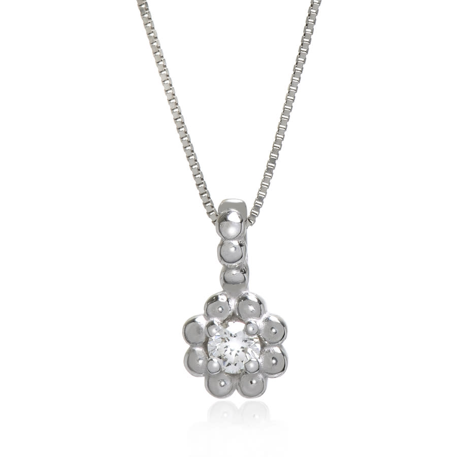 Bliss Dream 18K White Gold, Diamond Flower Pendant Necklace 20085137 ...