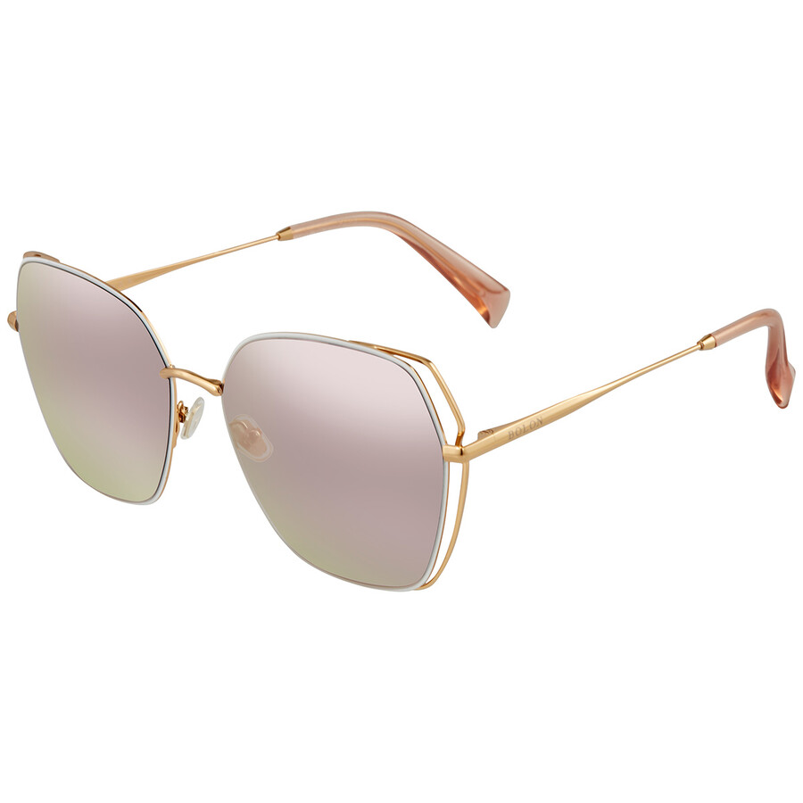 Bolon Grey Mirror Square Ladies Sunglasses BL8057 B90 60 6933107618295 ...
