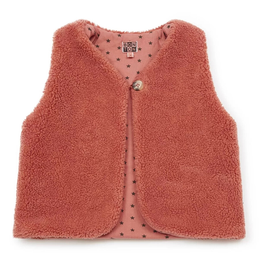 Bonton Rose Pommette Over-dyed Faux Fur Vest, Brand Size T5 H21BETIB00 ...