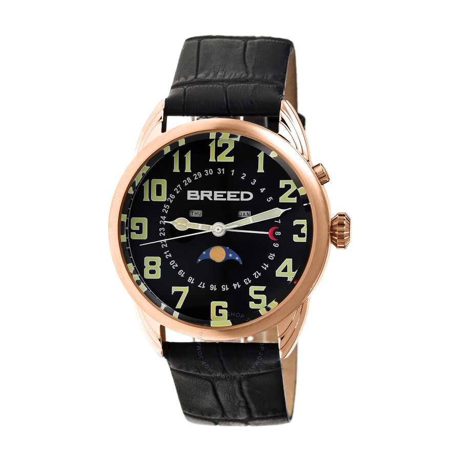 Breed Alton Black Dial Black Leather Men's Watch 6406 847864131323 ...