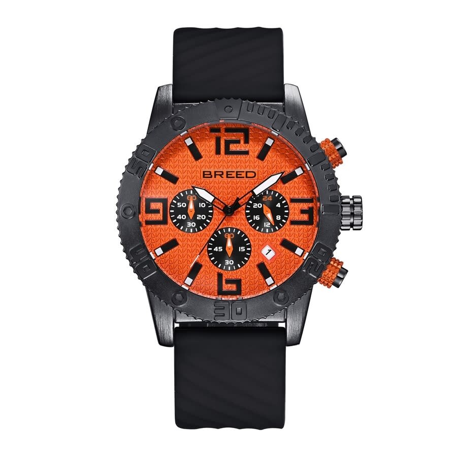 Breed Double Agent Chronograph Quartz Orange Dial Men's Watch BRD9505 ...