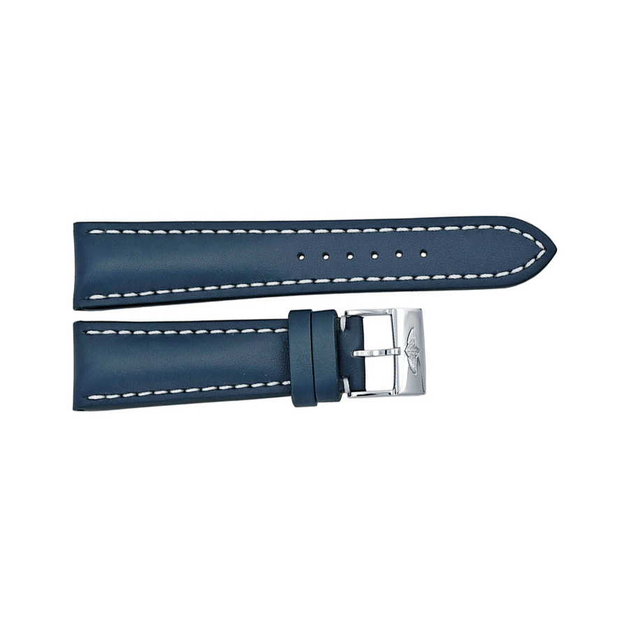 Breitling Blue Leather Strap with a Stainless Steel Tang Buckle 24-20mm ...