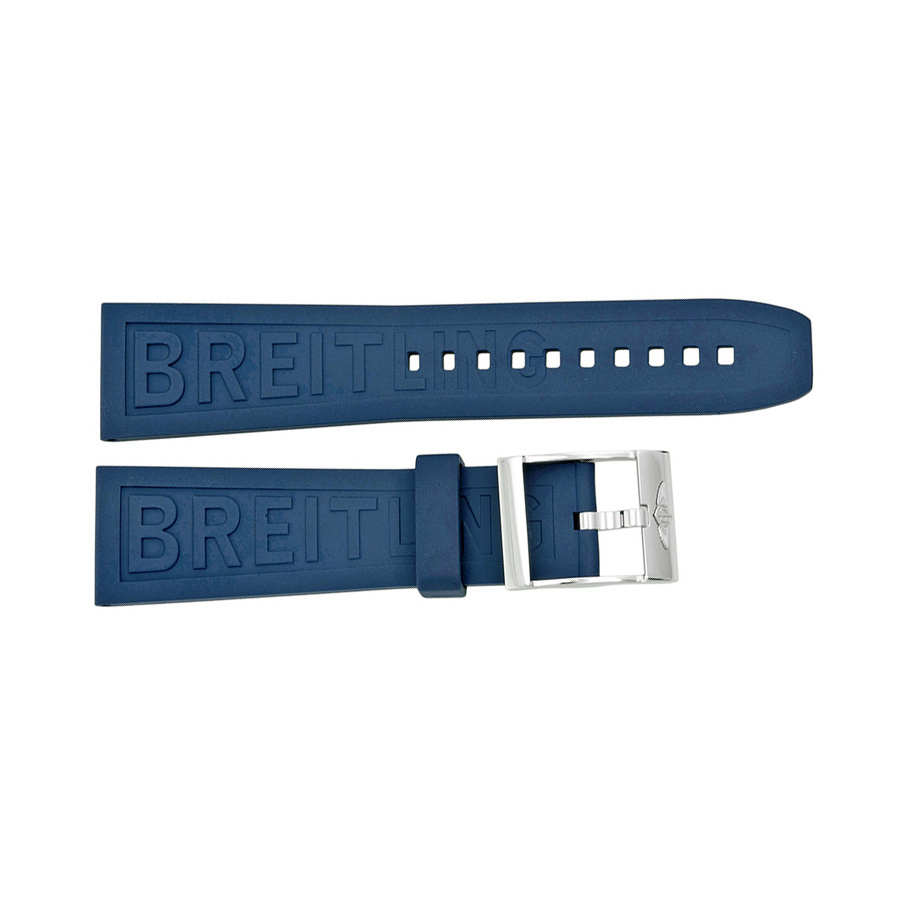 Breitling Blue Rubber Strap with a Stainless Steel Tang Buckle 24-20mm ...