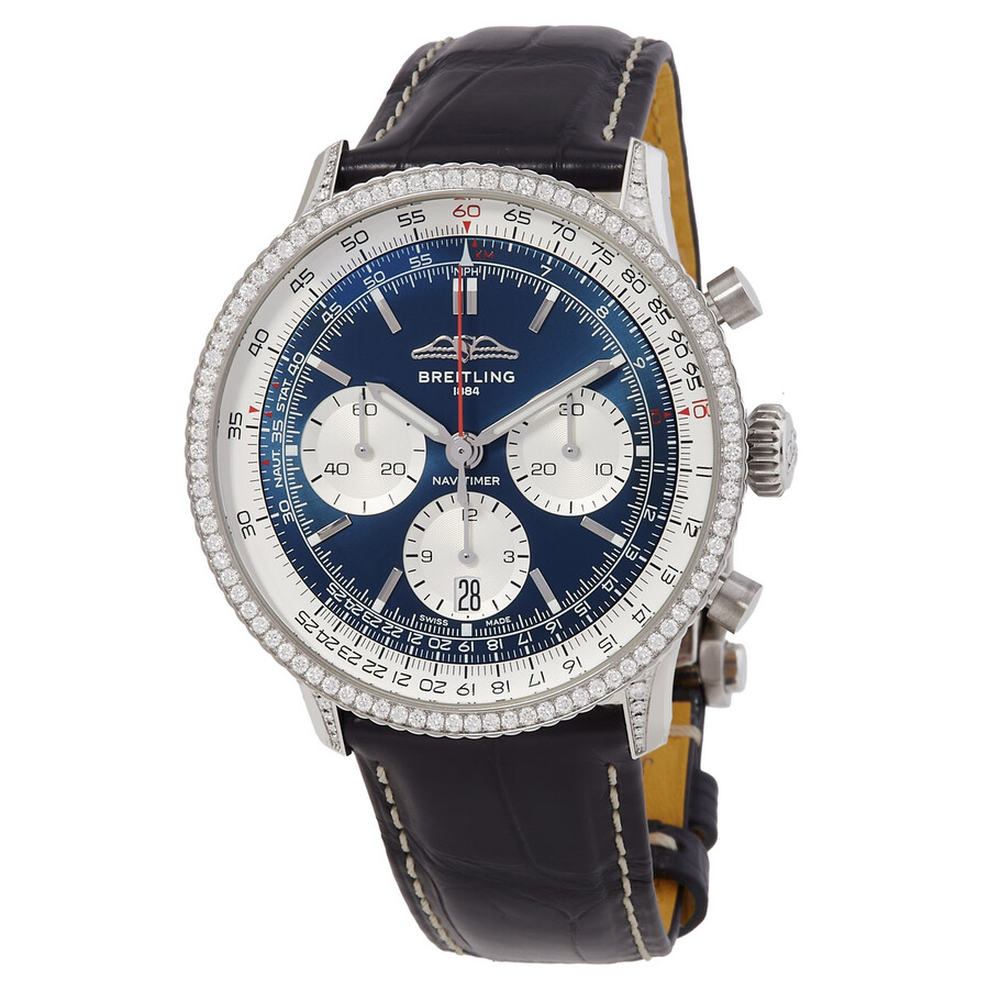 Breitling Navitimer 41mm B01 Chronograph Automatic Diamond Blue Dial ...