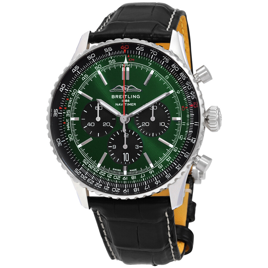 Breitling Navitimer Chronograph Automatic Chronometer Green Dial Men's ...