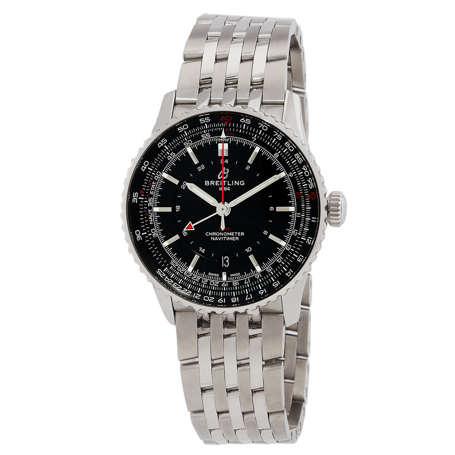 Breitling Navitimer GMT Automatic Chronometer Black Dial Men's Watch ...