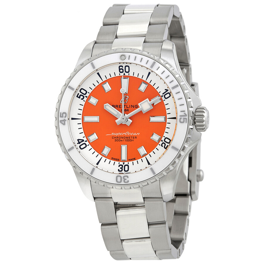 Breitling Superocean Automatic Chronometer Orange Dial Unisex Watch ...