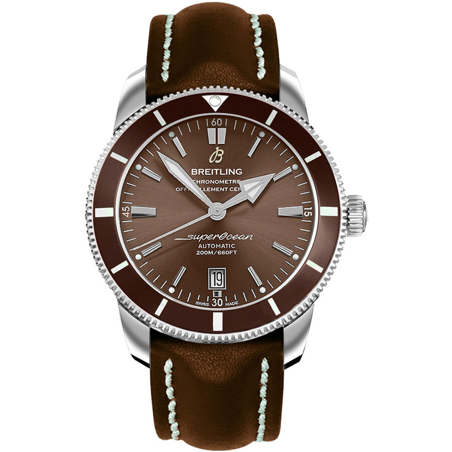 Breitling Superocean Heritage II Bronze Dial Men's Brown Leather Watch ...