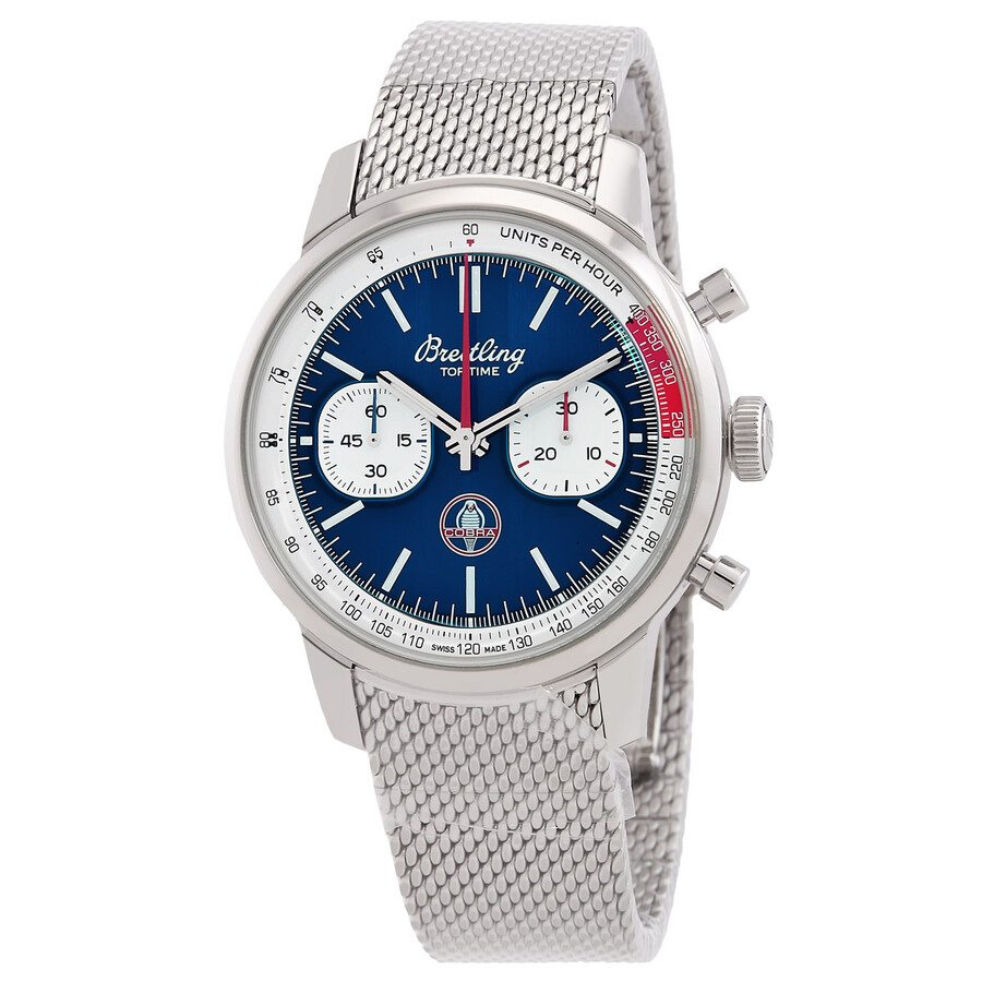 Breitling Top Time 41 B01 Shelby Cobra Chronograph Automatic Blue Dial ...