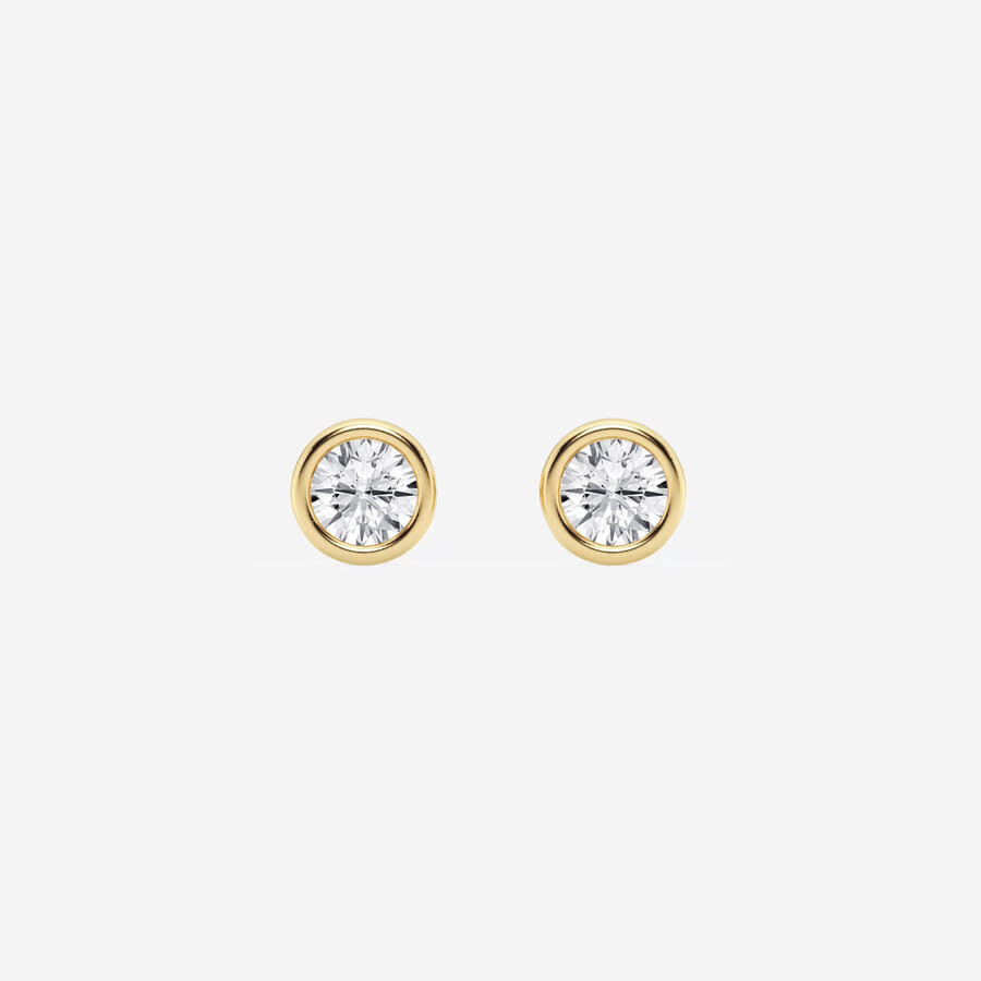 Brilliant Diamond 14KT Yellow Gold 1/2 cttw Round-Cut Lab Grown Diamond Bezel Set Filigree ...