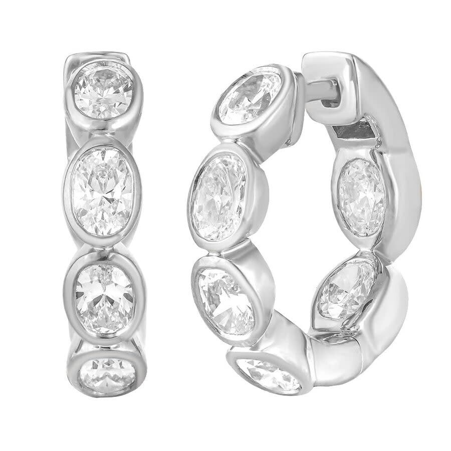 Brilliant Diamond 2 Ctw Oval Cut Lab Grown Diamond Inside Out Hoops ...