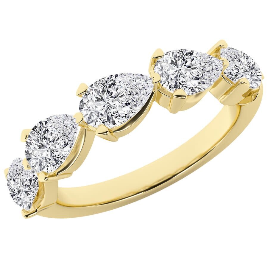 Brilliant Diamond 2.00 Carat Lab Grown Diamond Wedding Anniversary Band for Women 5 Stone ...