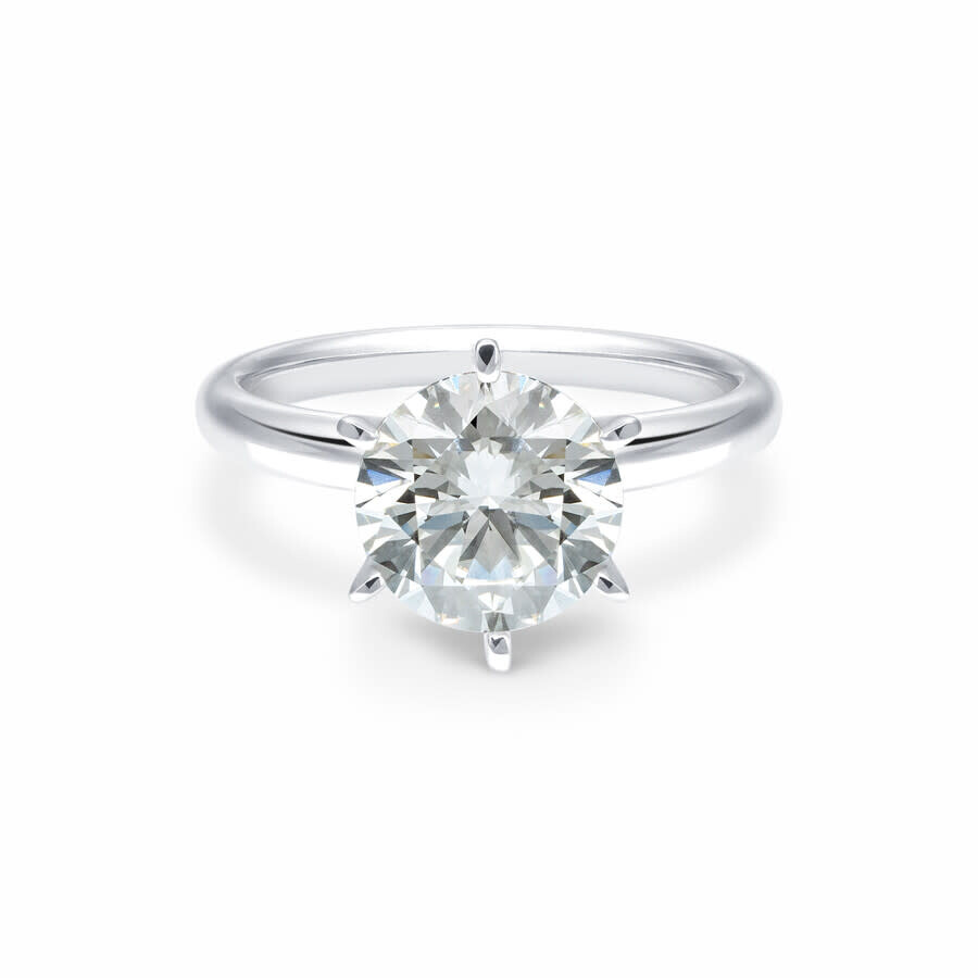 Brilliant Diamond 3 Carat Round Lab Grown Solitaire Diamond Engagement ...