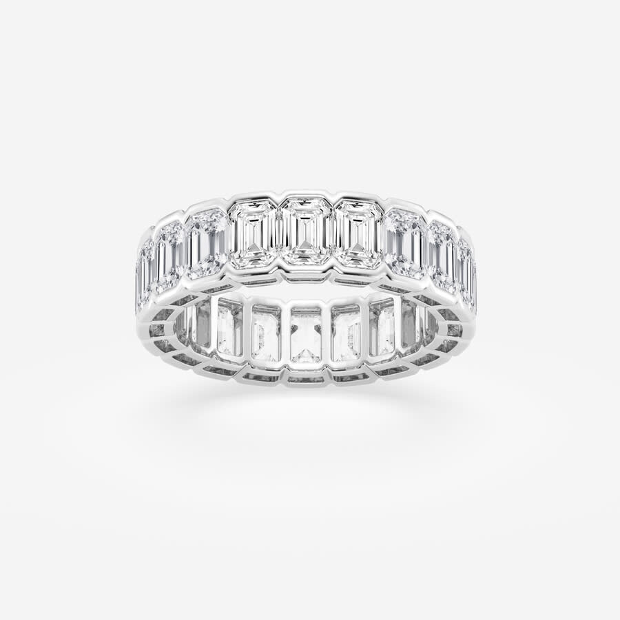 Brilliant Diamond 4 cttw Emerald-Cut Lab Grown Diamond Half Bezel ...