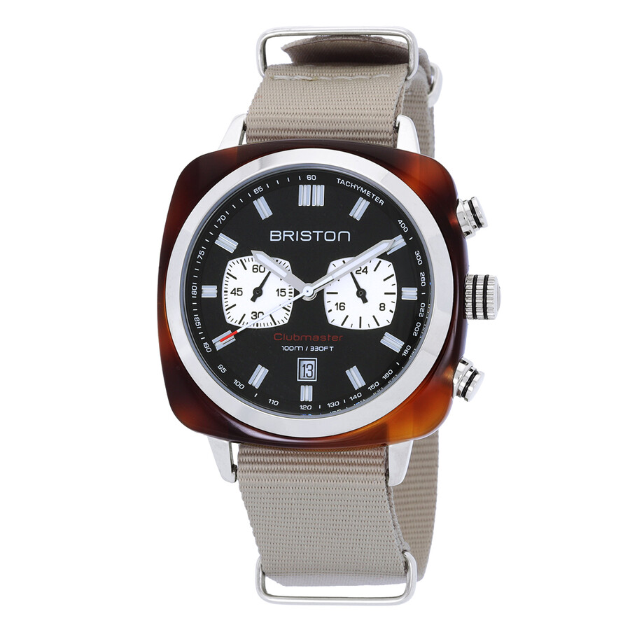 Briston Clubmaster Sport Chronograph GMT Quartz Black Dial Men's Watch 17142.SA.TS.1.NK ...