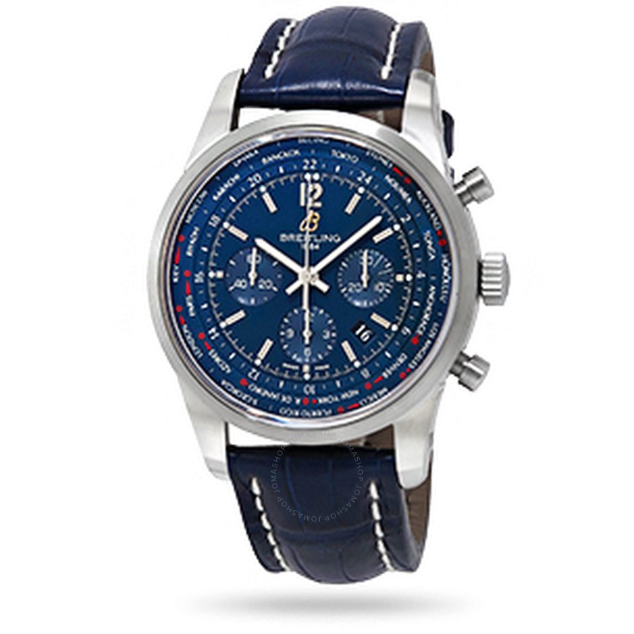 Breitling Transocean Unitime Pilot Automatic Blue Dial Men's Watch ...