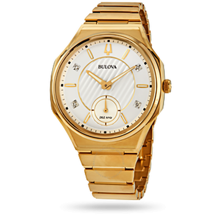 Bulova Curv Quartz Diamond Silver Dial Ladies Watch 97P136 - Curv ...