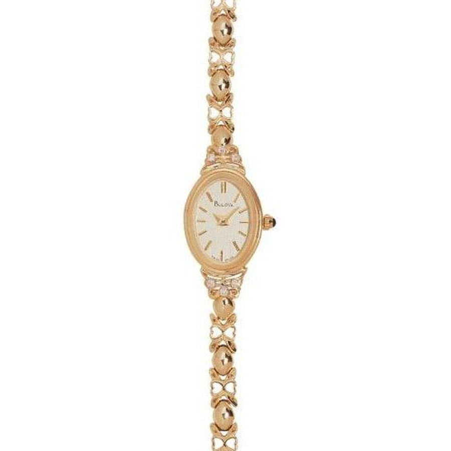 Bulova 14kt Yellow Gold Diamond Champagne Ladies Watch 95U00 - Watches ...