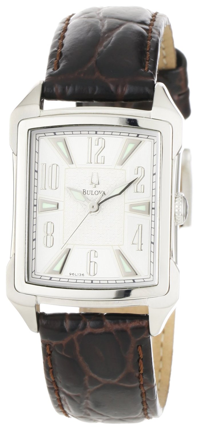 Bulova Adventurer Silver Dial Brown Leather Ladies Watch 96L136 ...