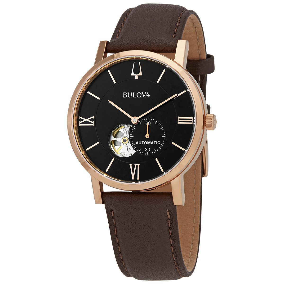 Bulova American Clipper Automatic Black Dial Men's Watch 97A155 ...