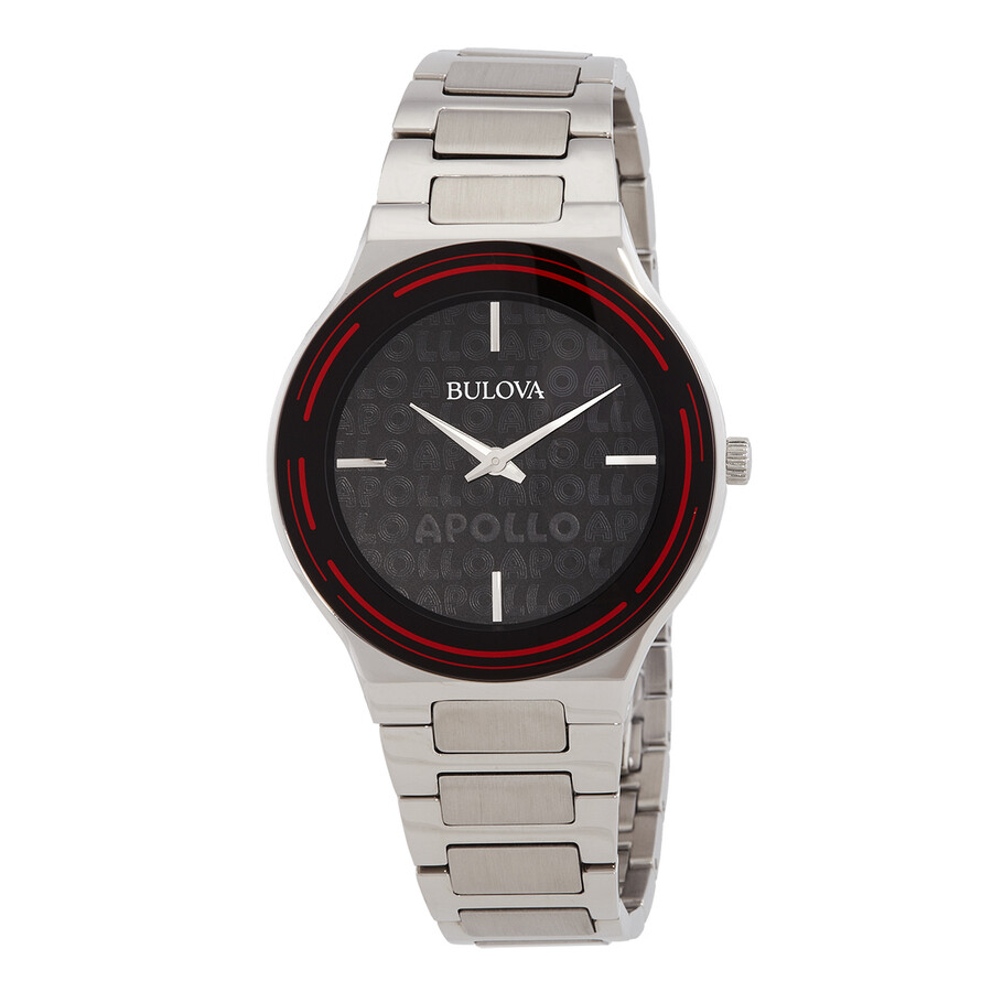 Bulova Apollo Quartz Black Dial Ladies Watch 96L309 042429591226 ...