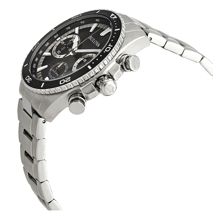 Bulova Bracelet Chronograph Quartz Black Dial Men's Watch 98B298 ...