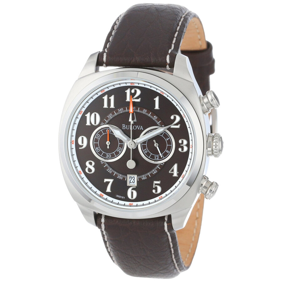 Bulova Brown Dial Brown Leather Strap Men's Watch 96B161 0042429489295 ...