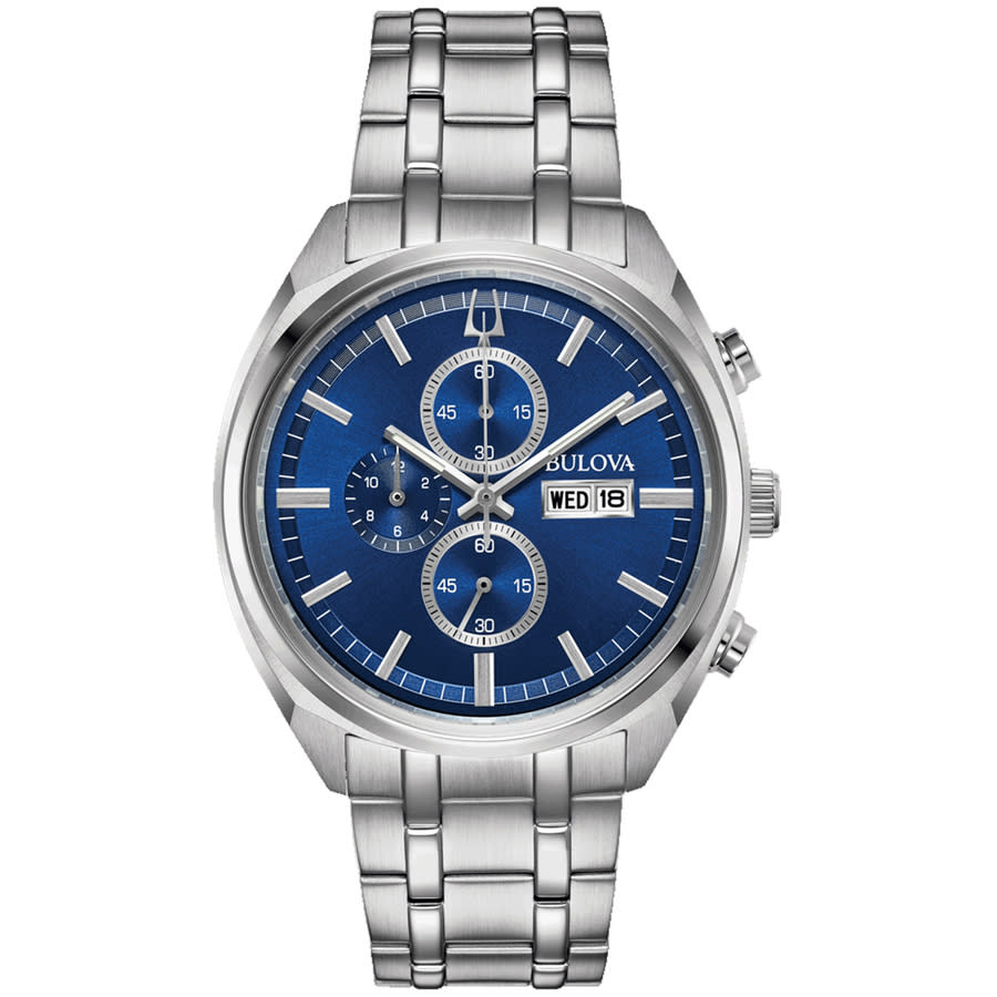 Bulova Classic Chronograph Quartz Blue Dial Men's Watch 96C136 ...