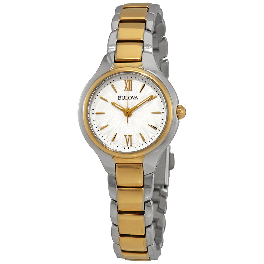 Bulova Classic Silver White Dial Two-tone Ladies Watch 98L217 ...