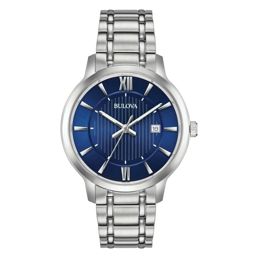 Bulova Classic Quartz Blue Dial Men's Watch 96B282 042429553194 ...