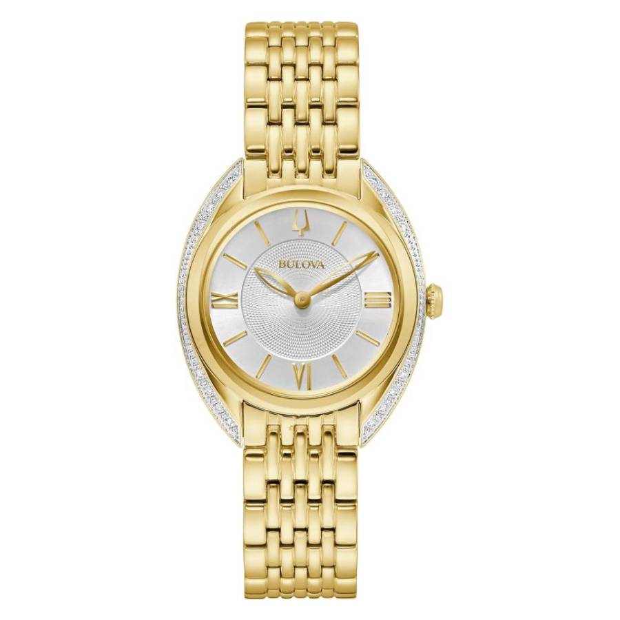 Bulova Classic Quartz Silver Dial Ladies Watch 98R298 042429596580 ...