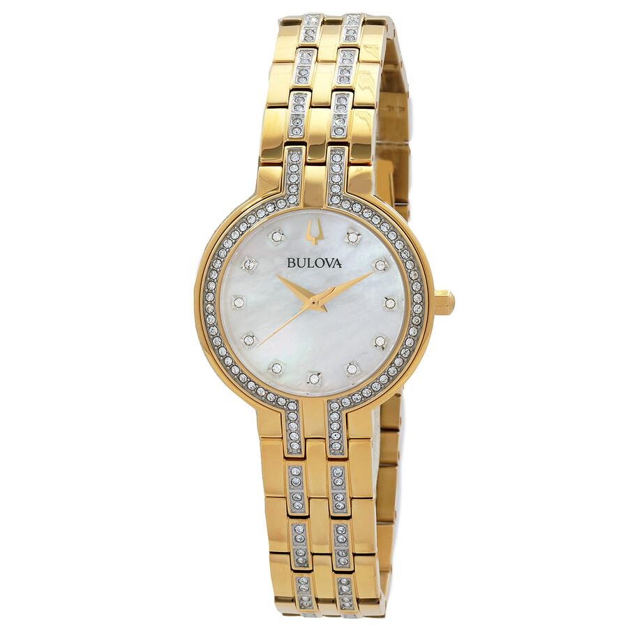Bulova Crystal Quartz Diamond Silver Dial Ladies Watch 98X138 ...