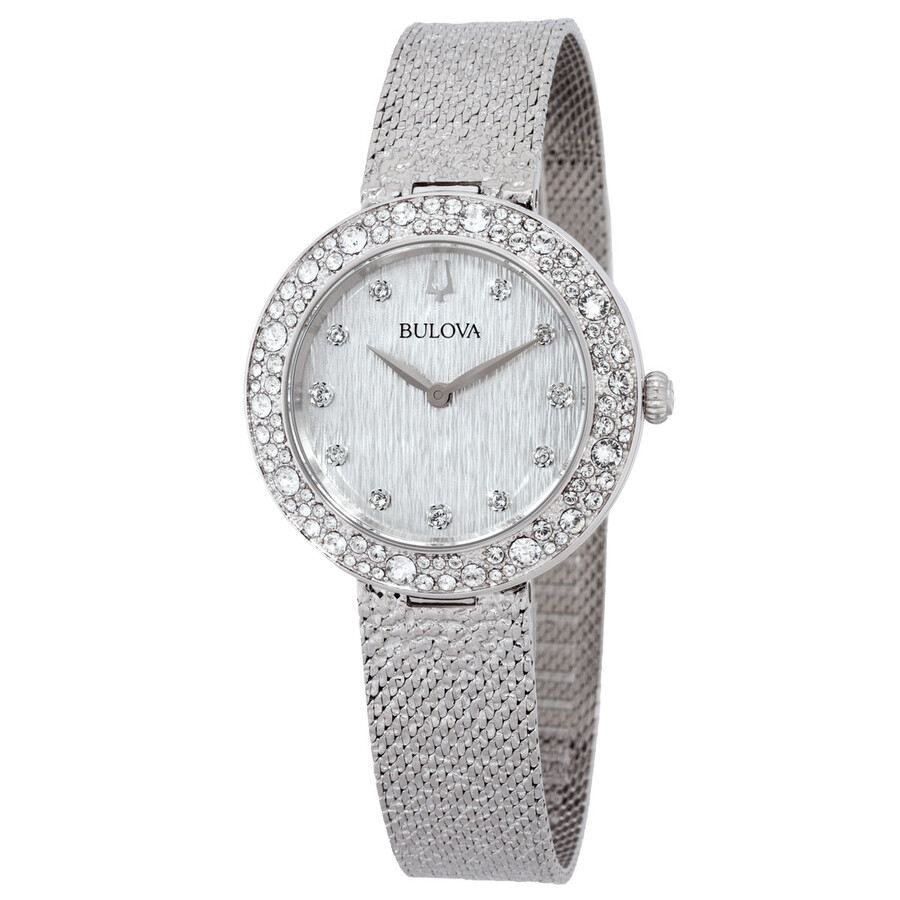 Bulova Crystal Quartz Silver Dial Ladies Watch 96L329 042429599710 ...