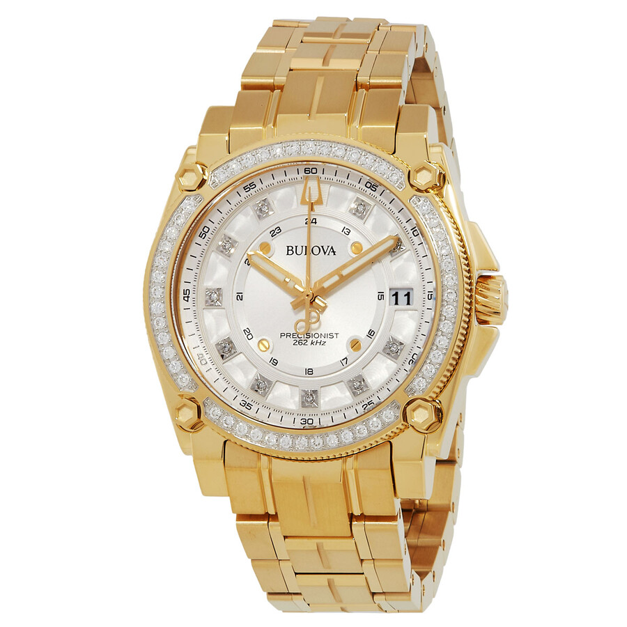 Bulova Icon Quartz Diamond Silver Dial Men's Watch 98J120 042429590625 ...