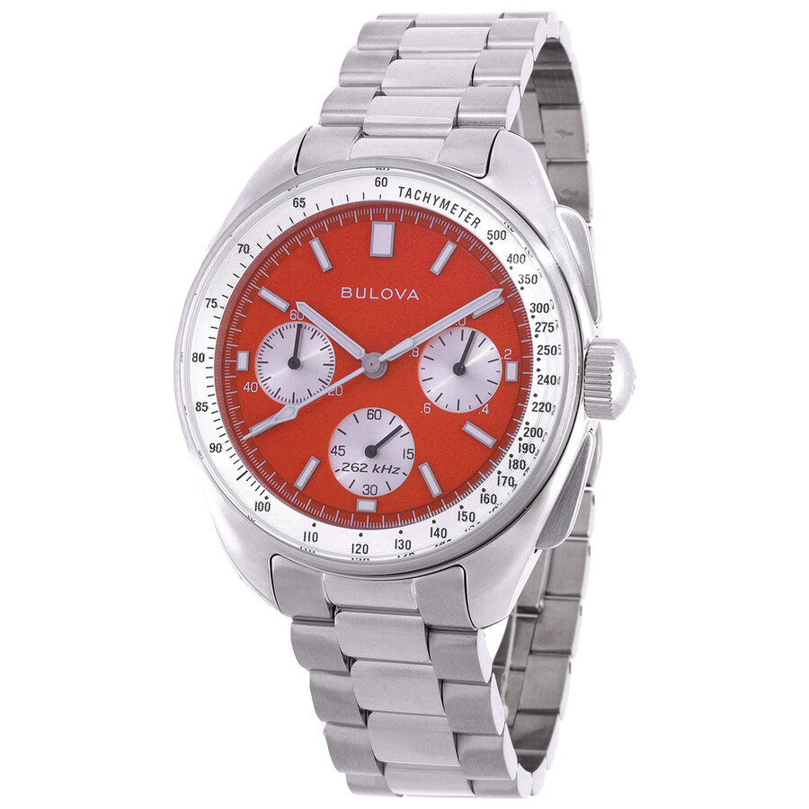 Bulova Lunar Pilot Chronograph Quartz Red Dial Men's Watch 96K115 ...
