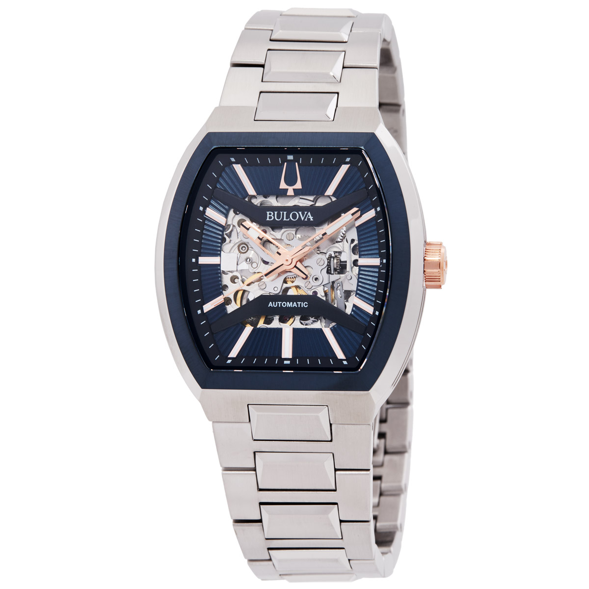 Bulova Maquina Automatic Blue Dial Men's Watch 98A319 042429603646 ...