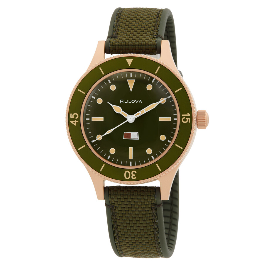 Bulova Mil Ships 150th Anniversary Special Edition Automatic Green Dial ...