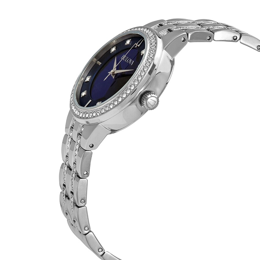Bulova Phantom Quartz Crystal Blue Dial Ladies Watch 96L276 - Bulova ...