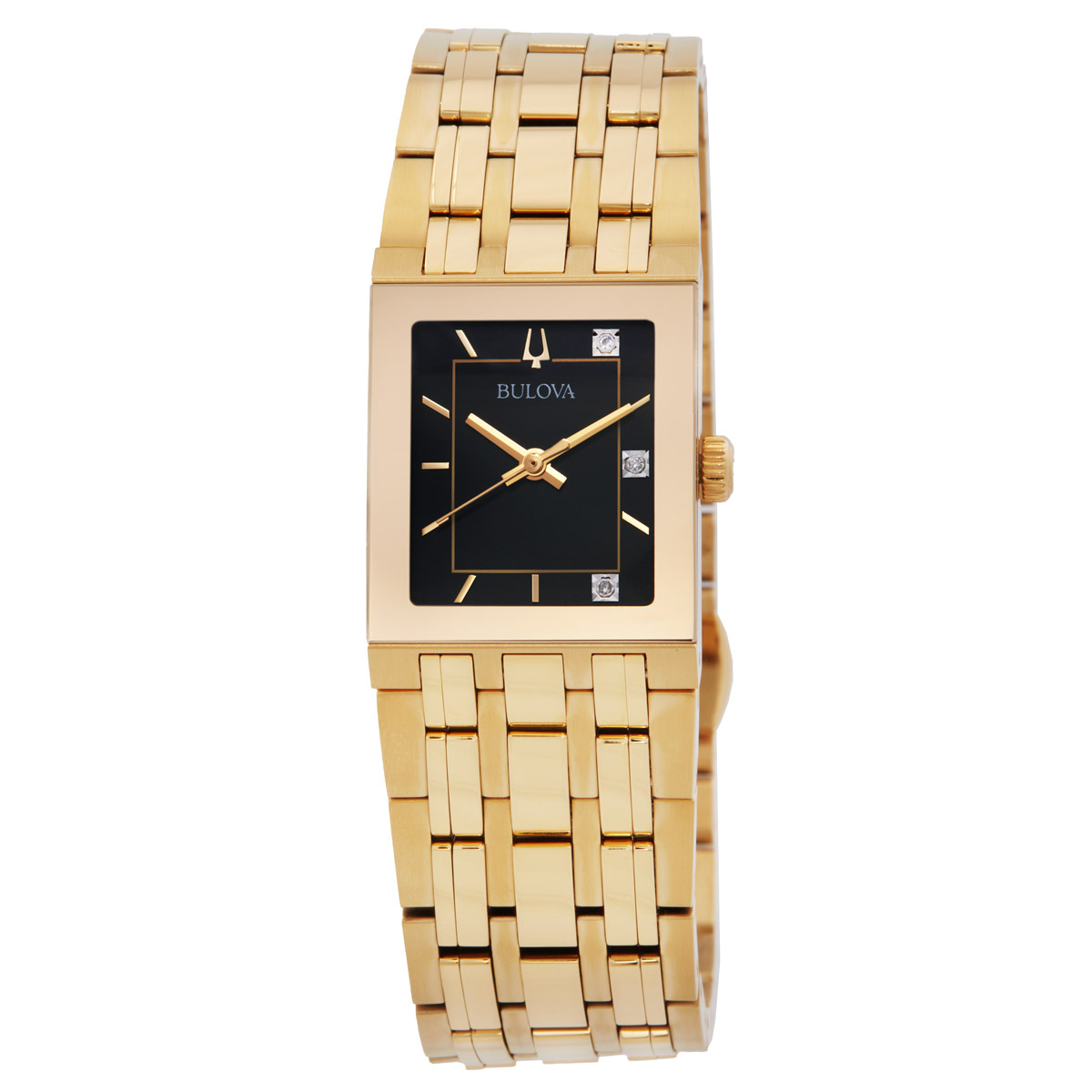 Bulova Quadra Quartz Diamond Black Dial Ladies Watch 97P167 ...