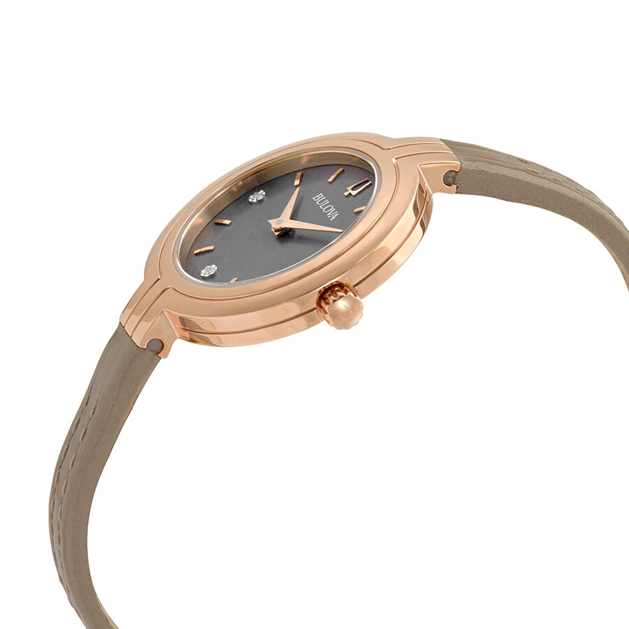 Bulova Rhapsody Quartz Taupe Sunray Dial Ladies Watch 97P143 - Bulova ...