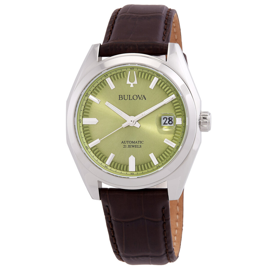 Bulova Surveyor Automatic Green Dial Ladies Watch 96B427 042429597563 ...