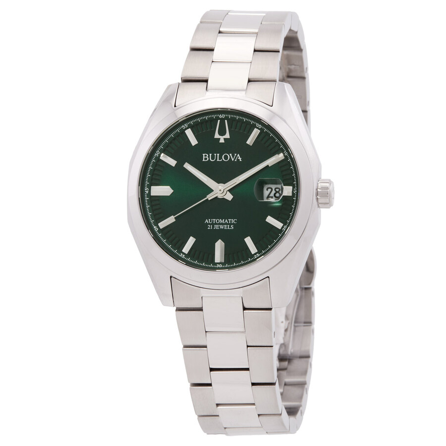 Bulova Surveyor Automatic Green Dial Men's Watch 96B429 - Watches, Surveyor - Jomashop