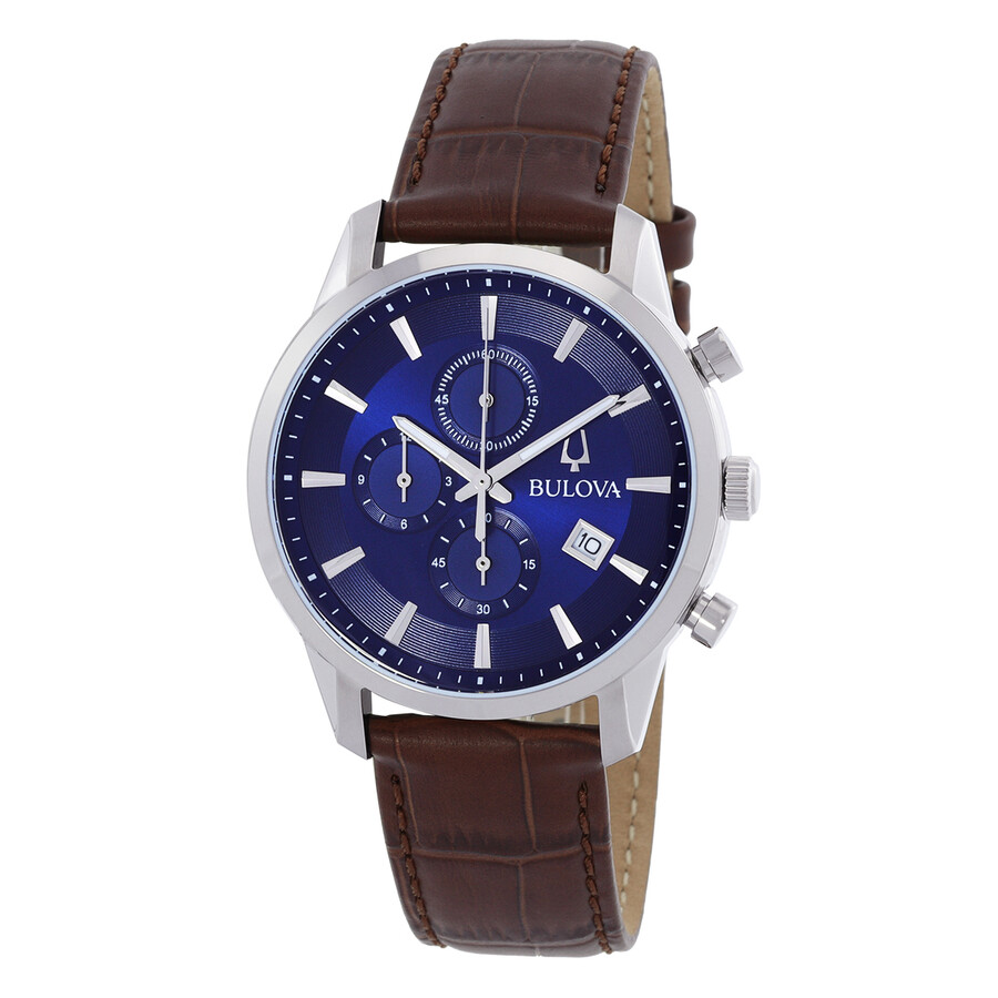 Bulova Sutton Chronograph Quartz Blue Dial Men's Watch 96B402 ...
