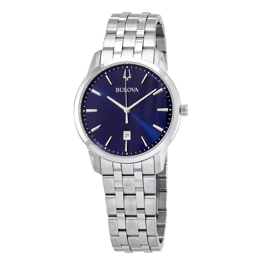 Bulova Sutton Quartz Blue Dial Men's Watch 96B338 042429581135 ...